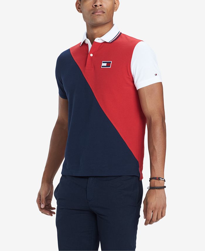 Tommy Hilfiger Men's Diagonal Colorblocked Polo, Created for Macy's ...