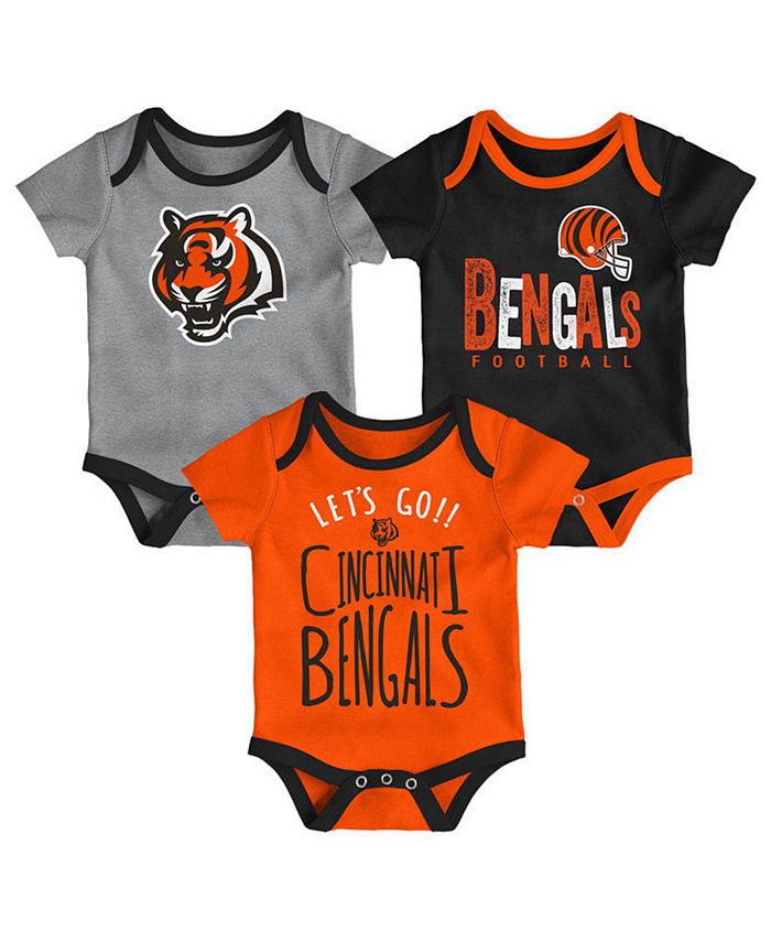 Outerstuff Cincinnati Bengals 3 Pack Lil Tailgater Creeper Set, Infants ...