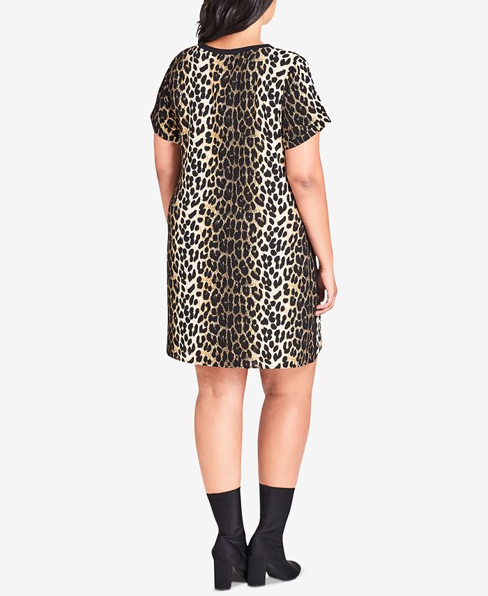 City Chic Trendy Plus Size Animal-Print Tunic Dress - Macy's