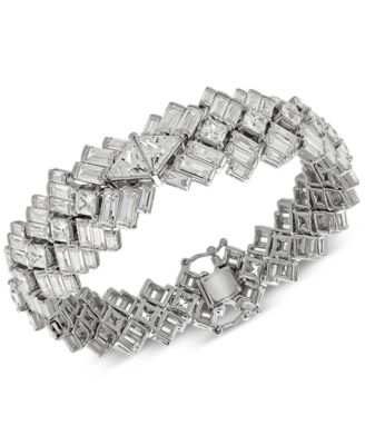 Arabella Cubic Zirconia Baguette Bracelet in Sterling Silver - Macy's