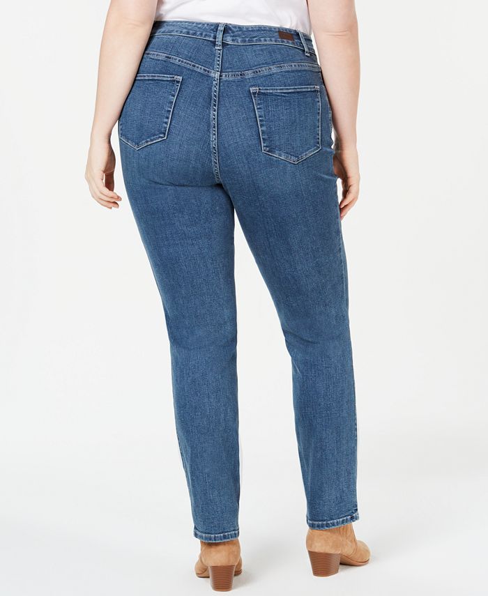 Lee Platinum Plus Size Gwen Slimming Straight-Leg Jeans - Macy's