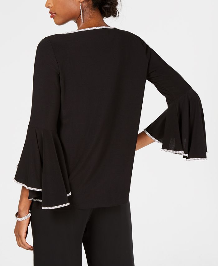 MSK Embellished Bell-Sleeve Jacket - Macy's
