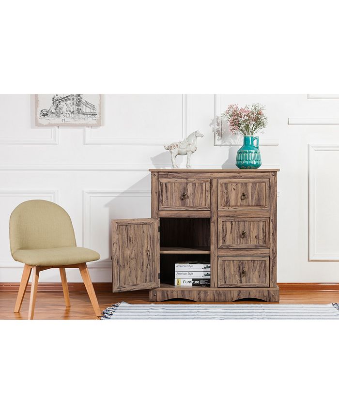 Elegant Home Fashions Simplicity Storage Cabinet with 1 Door 4 Drawers ...