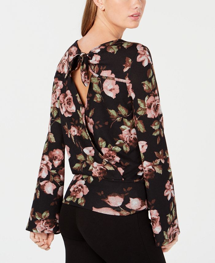 BCX Juniors' Printed Keyhole-Back Top - Macy's