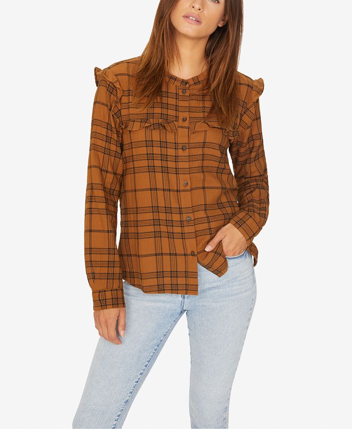 Sanctuary Ruffled Plaid Shirt - Macy's