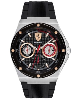 Ferrari Men's Aspire Black Silicone Strap Watch 42mm - Macy's