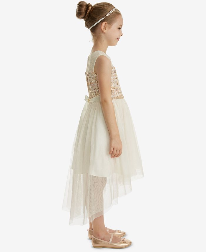 Rare Editions Toddler Girls Boucle Illusion Neck Dress - Macy's