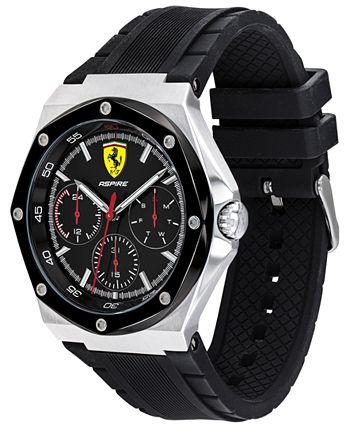 Ferrari Men's Aspire Black Silicone Strap Watch 42mm - Macy's