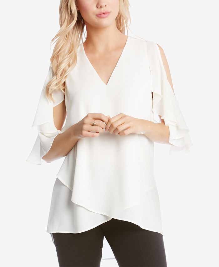 Karen Kane Cold-Shoulder Cross-Over Top - Macy's