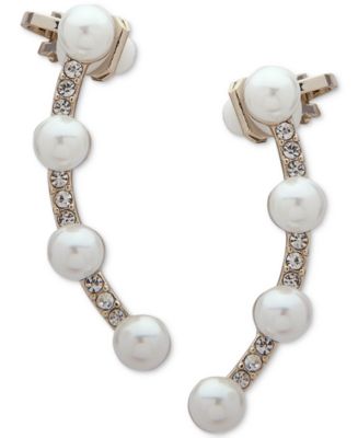 Ivanka Trump Gold-Tone Imitation Pearl & Crystal Ear Climbers - Macy's
