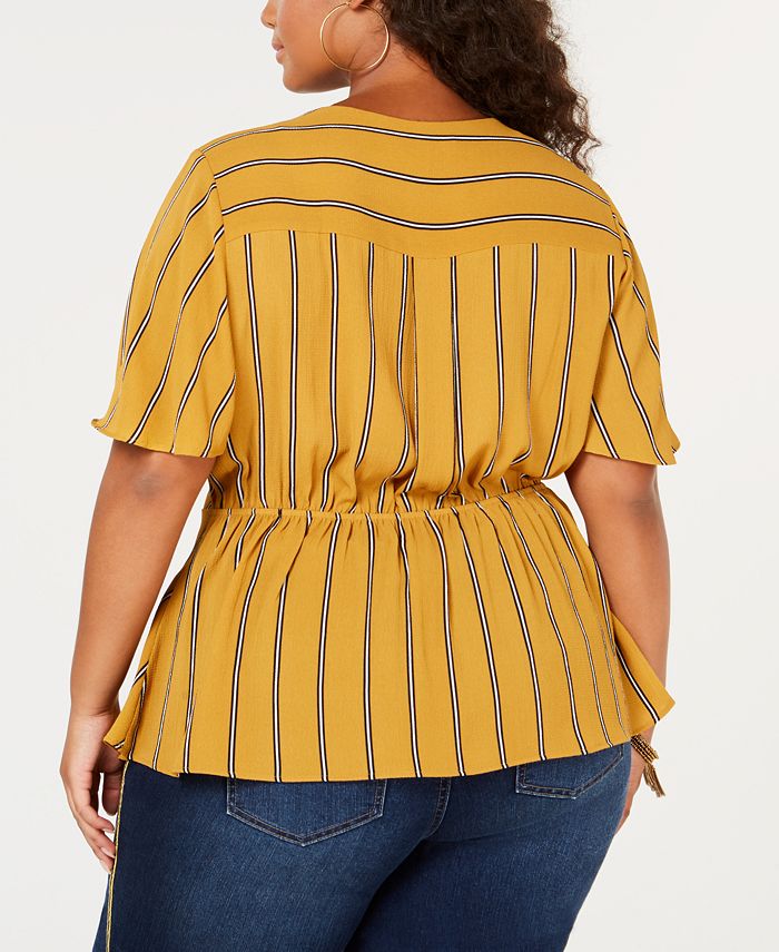Monteau Trendy Plus Size Peplum Top - Macy's