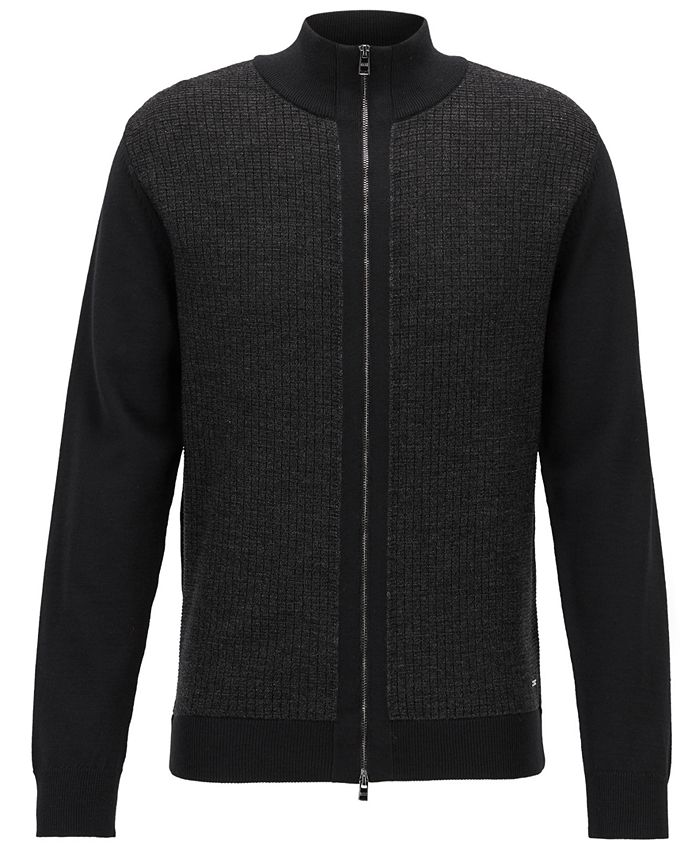 Hugo Boss Men's Regular/Classic-Fit Merino Wool Cardigan - Macy's