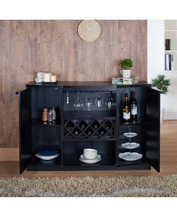 Furniture of America Bruno Contemporary Wine Rack Buffet & Reviews ...