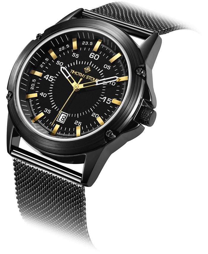 Timothy Stone Men's'Norse' Quartz Stainless Steel Mesh Bracelet Watch ...