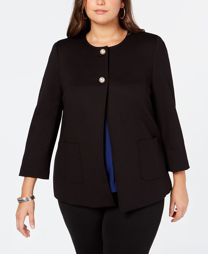 Nine West Plus Size Two-Button Blazer - Macy's