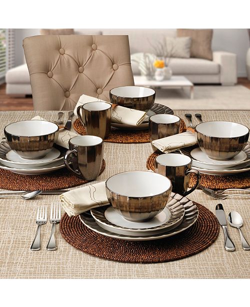 Mikasa Gourmet Basics Leyna 16 PC Dinnerware Set & Reviews - Dinnerware ...