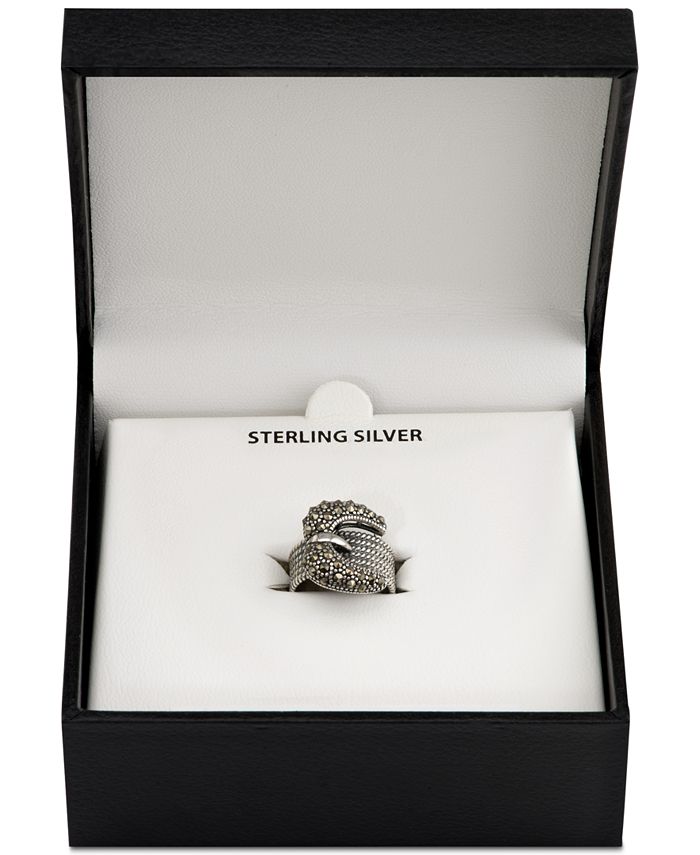 Macy's Marcasite Buckle Ring in Sterling Silver - Macy's