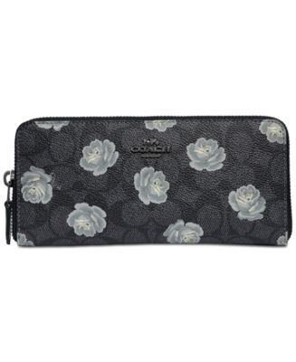 COACH Signature Rose Slim Accordion Zip Wallet - Macy's