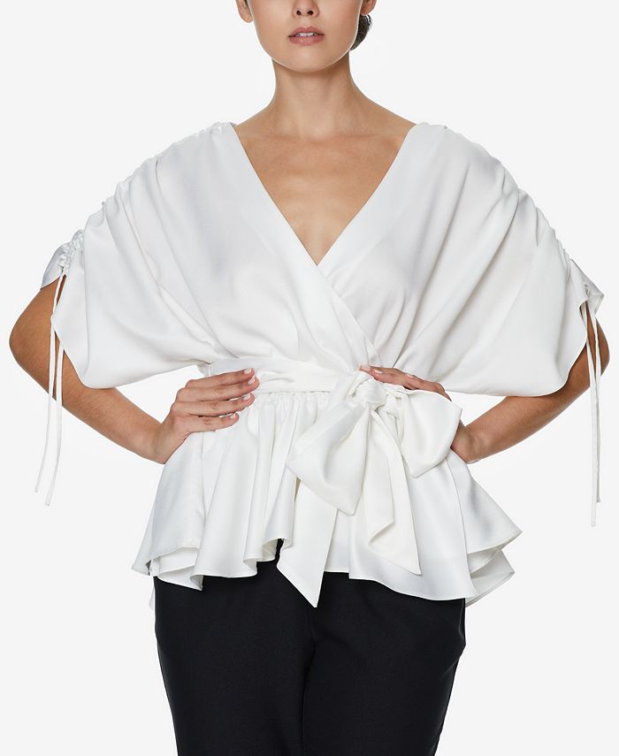 INSPR x Natalie Off Duty Ruffle Wrap Top, Created for Macy's - Macy's
