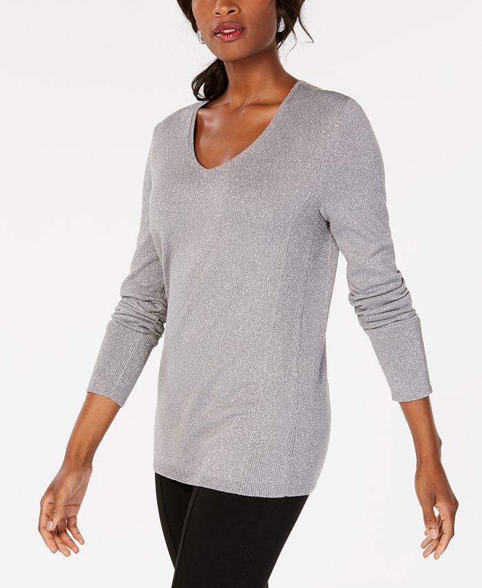 JM Collection Metallic Sweater, Created for Macy's - Macy's
