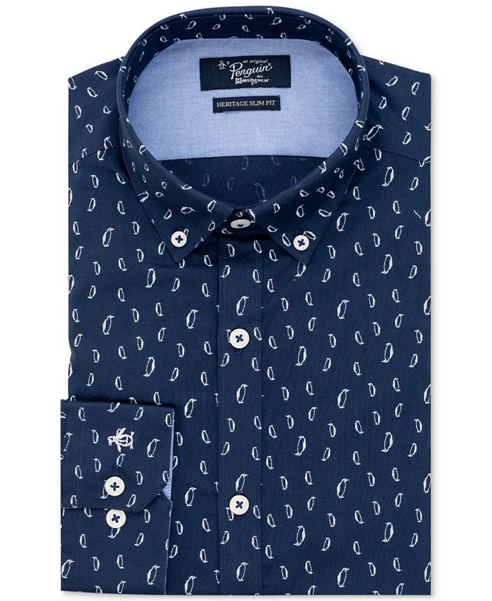 Original Penguin Men's Heritage Slim-Fit Comfort Stretch Penguin Print ...