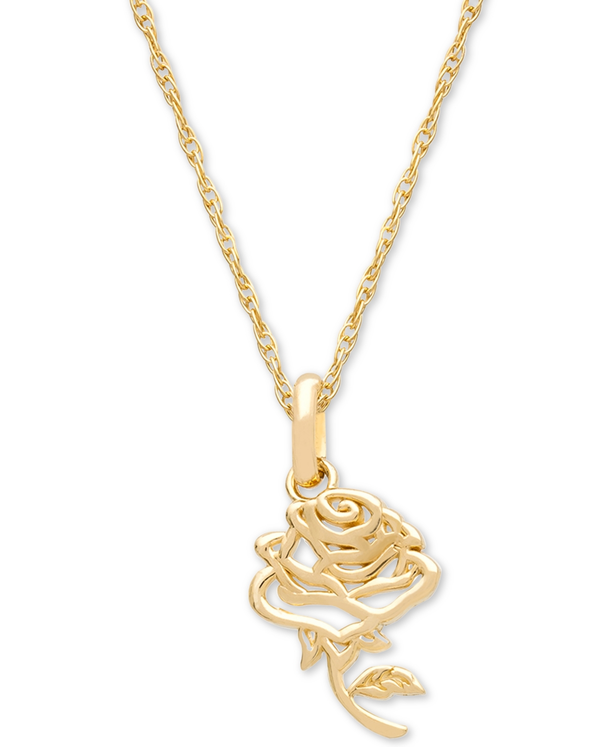 Click here for Disney Childrens Belle Rose 15 Pendant Necklace in... prices