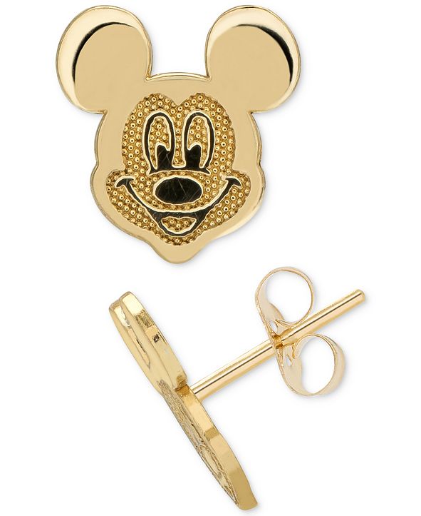 Disney Children's Mickey Mouse Head Stud Earrings in 14k Gold & Reviews ...