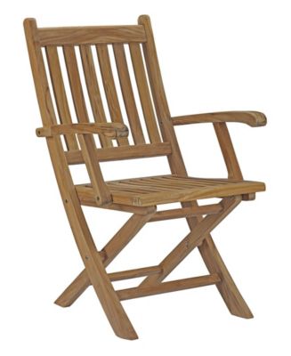 Modway Marina Outdoor Patio Teak Folding Chair - Macy's