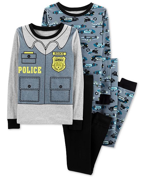 Carter's Little & Big Boys 4-Pc. Police Cotton Pajama Set & Reviews ...