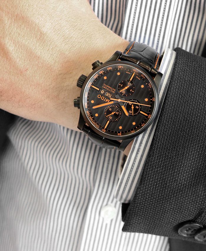 Mido Men's Swiss Automatic Multifort Orange Leather & Interchangeable ...