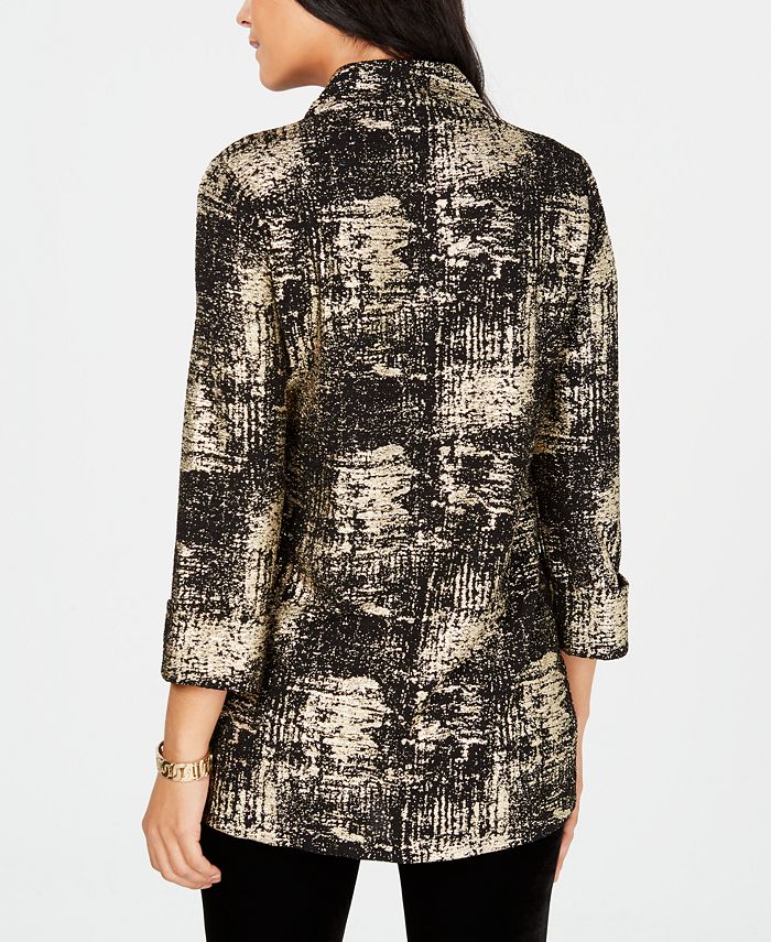 JM Collection Foil-Print Jacket, Created for Macy's - Macy's