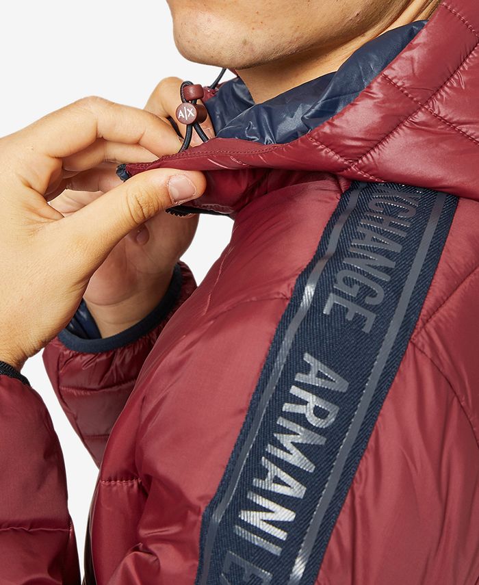 A|X Armani Exchange Men's Colorblocked Hooded Puffer Coat - Macy's