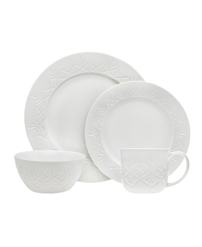 Godinger Dublin White 16-Pc. Dinnerware Set, Service for 4 - Macy's