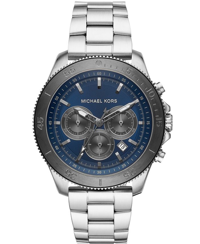 Michael Kors Men's Chronograph Cortlandt Stainless Steel Watch 44.5mm ...