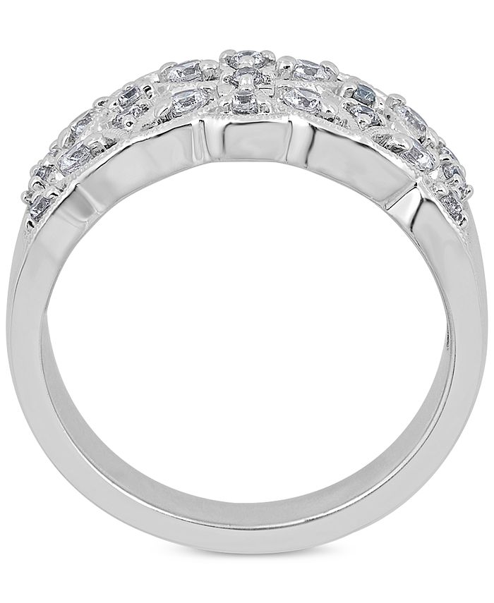 Macy's Diamond Openwork Floral Statement Ring (1/2 ct. t.w.) in 14k ...