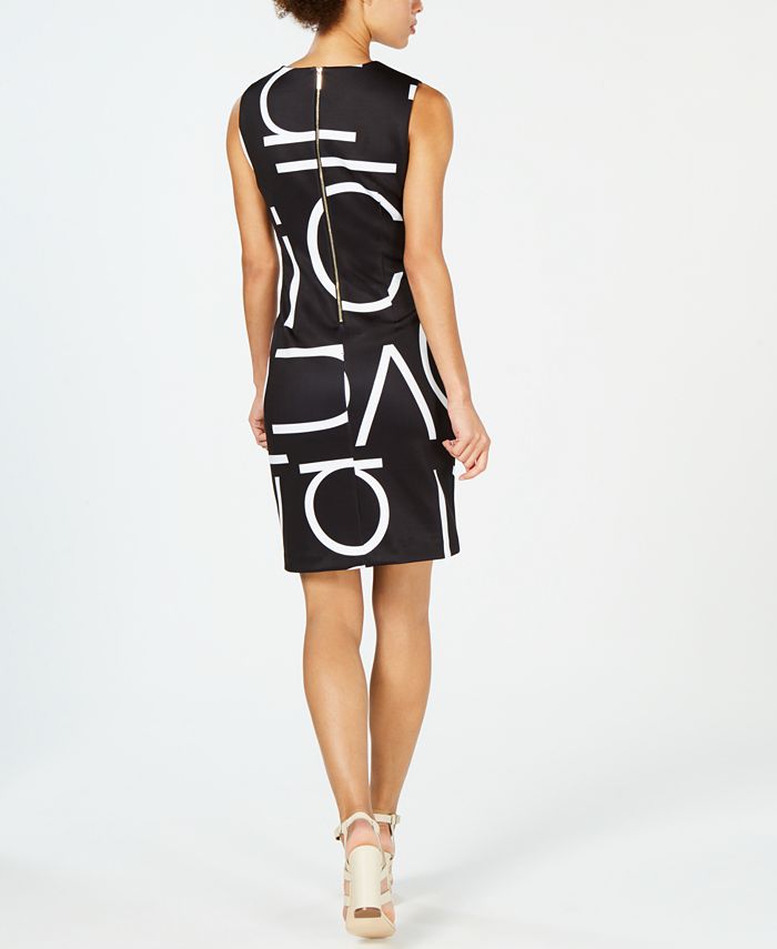 Calvin Klein Sleeveless Printed Sheath Dress Macys