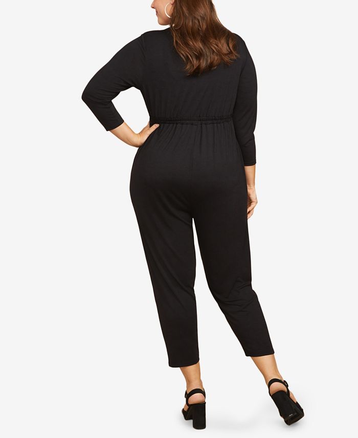 Motherhood Maternity Plus Size Wrap Maternity Jumpsuit - Macy's