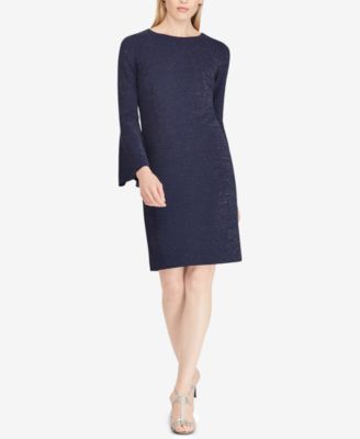Lauren Ralph Lauren Metallic Ponté-Knit Shift Dress - Macy's
