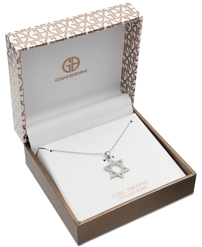 Giani Bernini Cubic Zirconia Star of David 18" Pendant Necklace in ...