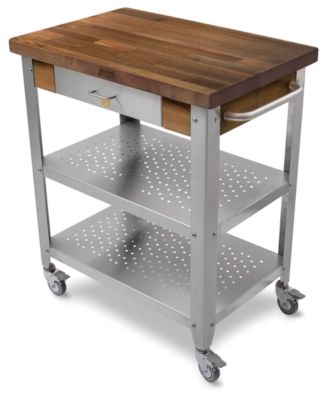 John Boos Cucina Elegante Kitchen Cart with 1.5" Walnut Edge Grain Top ...