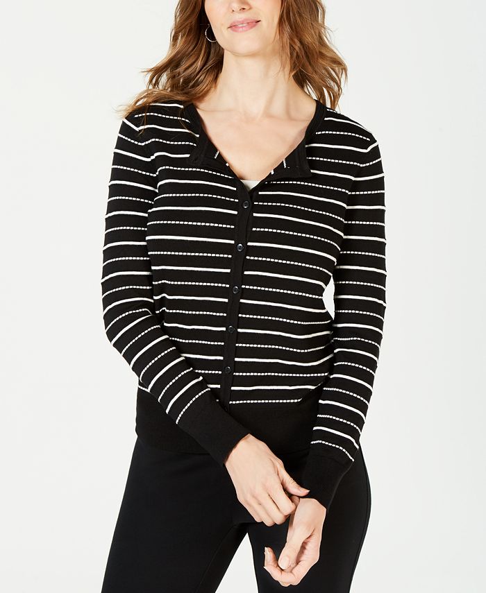 Charter Club Mixed-Stripe Cardigan, Created for Macy's - Macy's