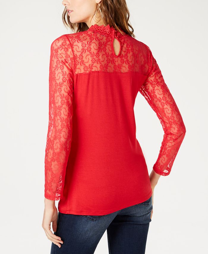 INC International Concepts INC Petite Lace-Yolk Top, Created for Macy's ...