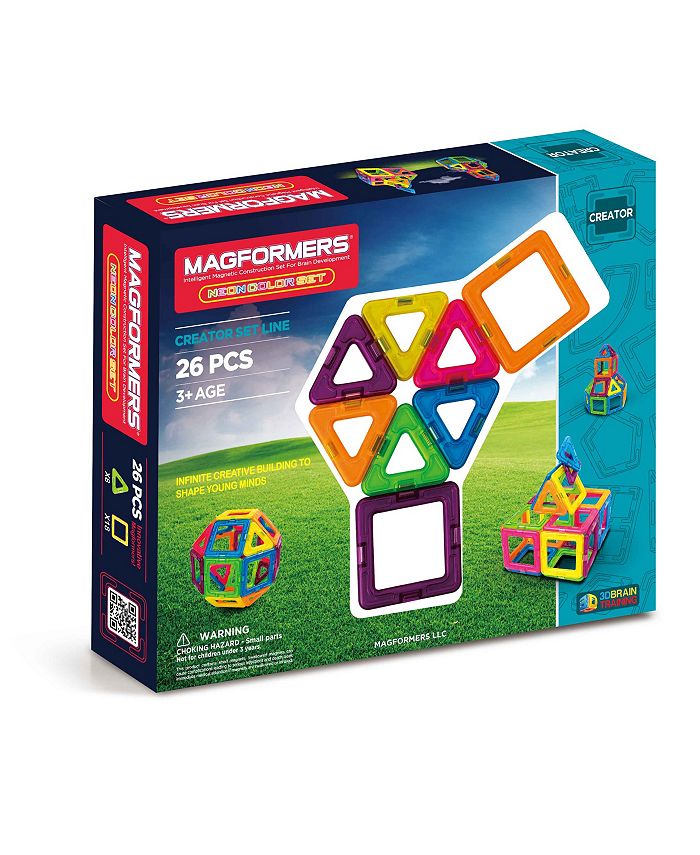 Magformers Neon 26 Piece Magnetic Construction Set - Macy's