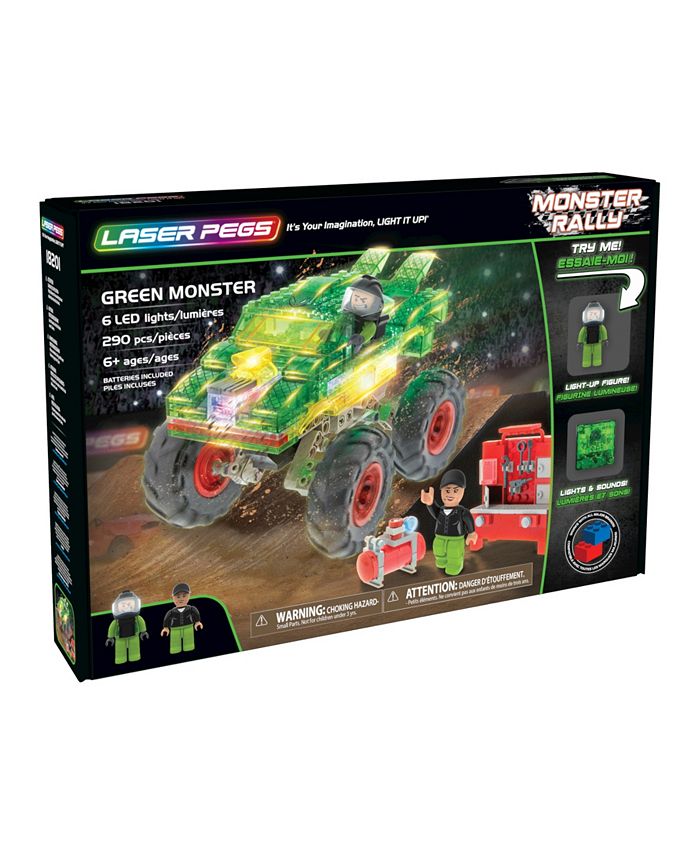 Laser Pegs Monster Rally Green Monster Offroad Truck 290 Piece ...