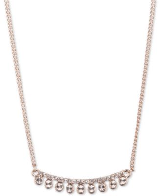 DKNY Rose Gold-Tone Crystal 16" Collar Necklace, Created for Macy's ...