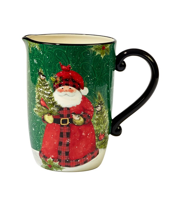 Certified International Winter's Plaid Pitcher - Macy's