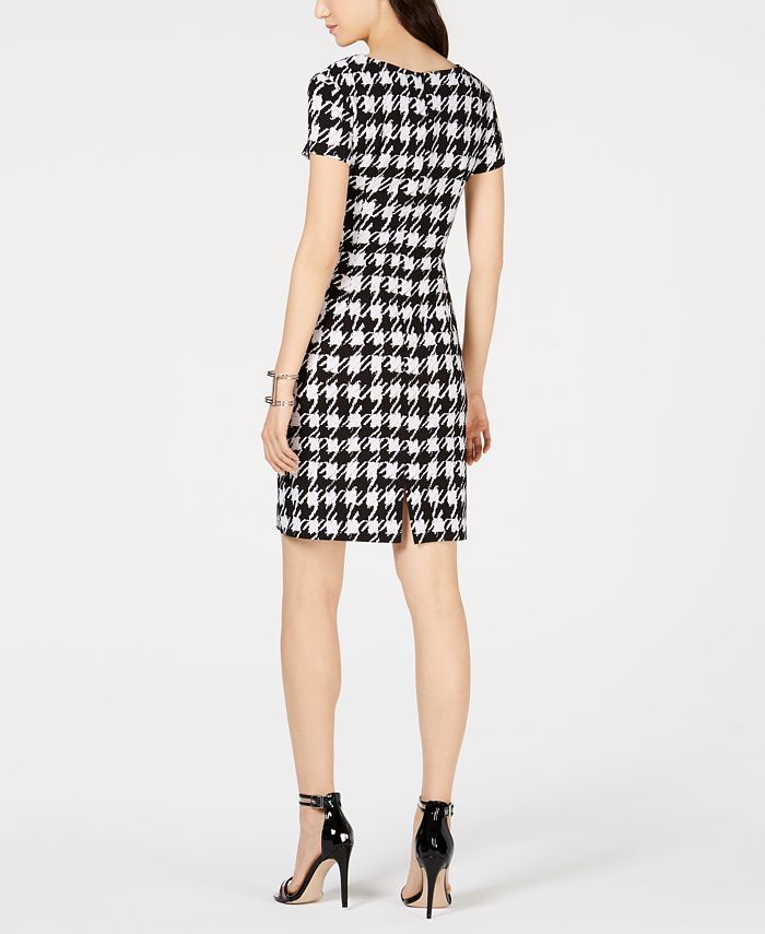 Connected Houndstooth-Print V-Neck Dress - Macy's