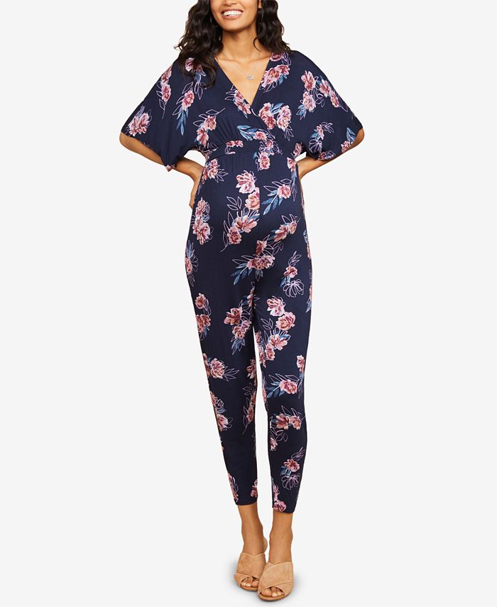 Jessica Simpson Maternity Floral-Print Jumpsuit & Reviews - Maternity ...
