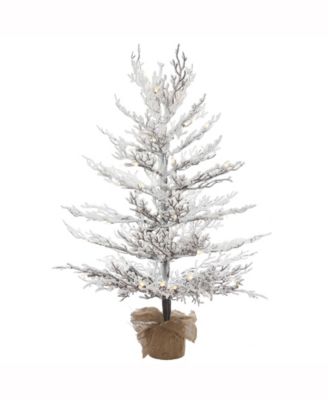 Vickerman 3 ft X 27 inch Flocked Winter Twig Pine Artificial Christmas ...