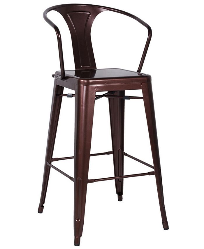 Chintaly Bella Luna Galvanized Steel Bar Stool (Set of 4) - Macy's